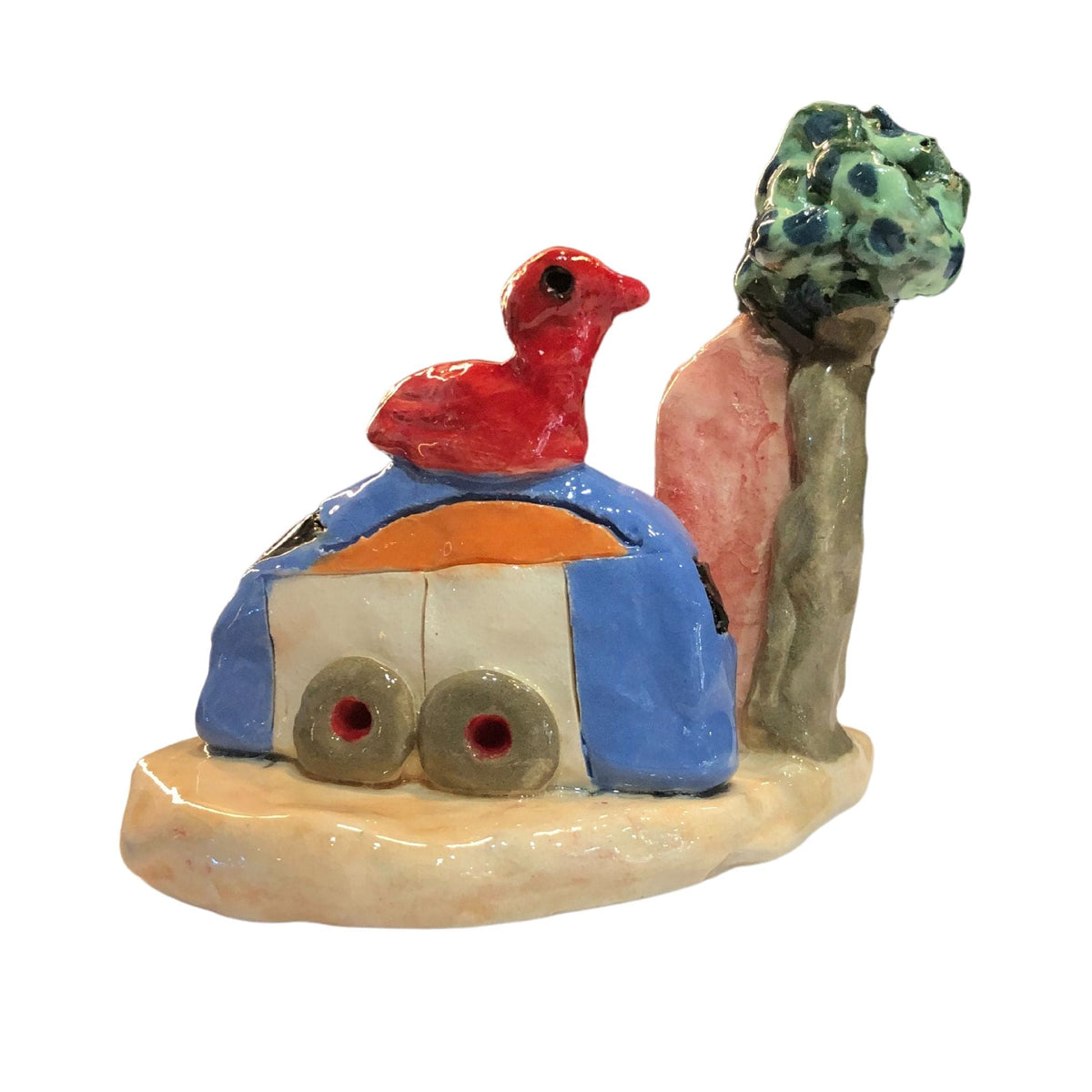 Blue Caravan Red Bird - sculpture Bron Lewis – Clayfire Gallery by ...